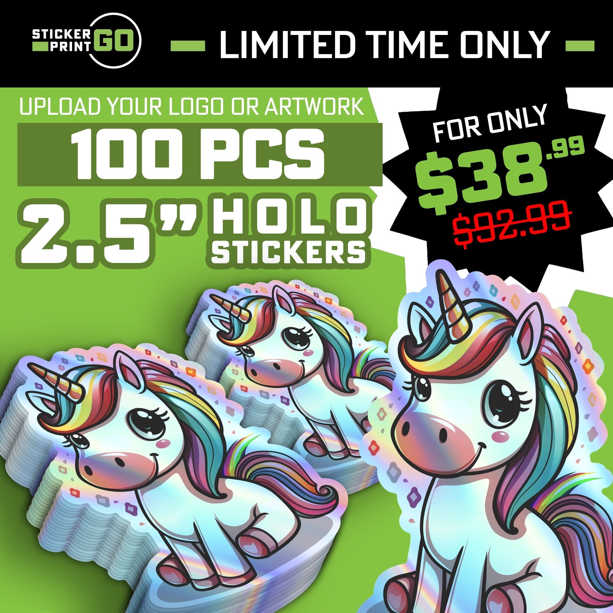 100 2.5" Holographic Stickers for $39 | Special Sticker Offer ...